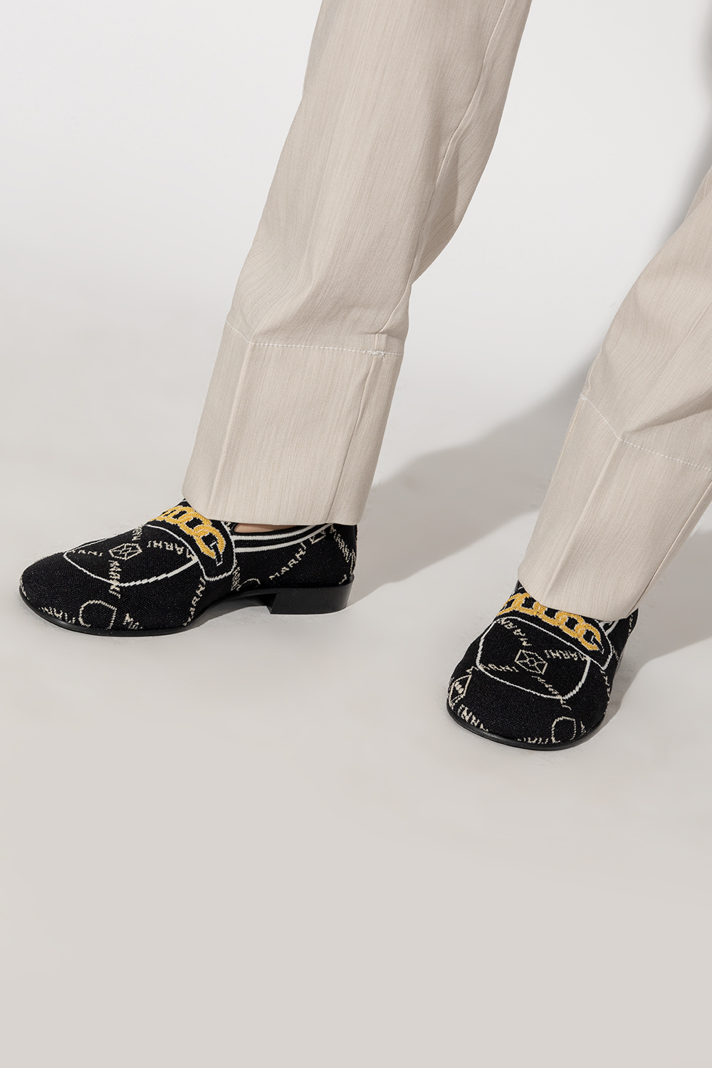 marni Eins Kids intarsia-knit high-top sneakers Nero marni Eins Kids intarsia-knit high-top sneakers Nero
